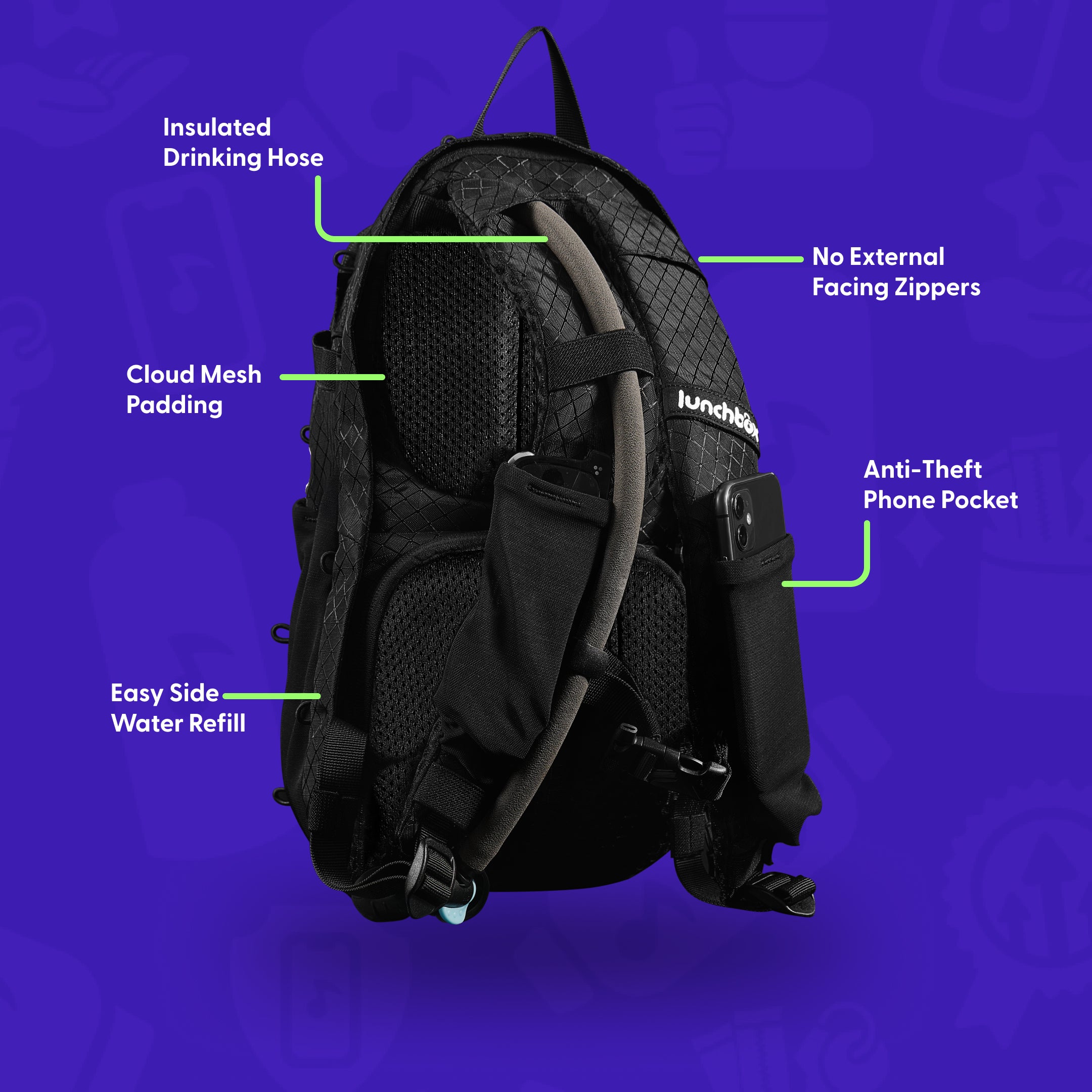 Clear Hydration Pack (Cloud Mesh) – Lunchbox Packs